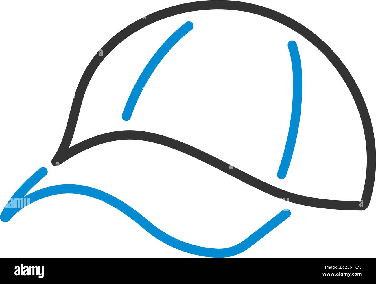 Baseball Cap Icon. Editable Bold Outline With Color Fill Design. Vector ...