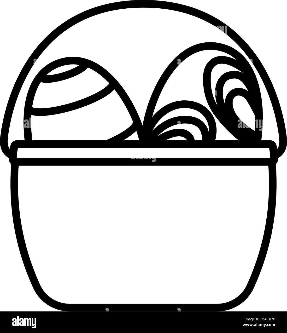 Easter Basket With Eggs Icon. Bold outline design with editable stroke ...