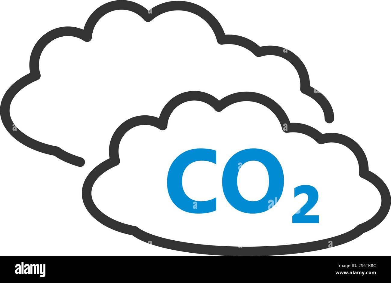 CO 2 Cloud Icon. Editable Bold Outline With Color Fill Design. Vector Illustration Stock Vector ...