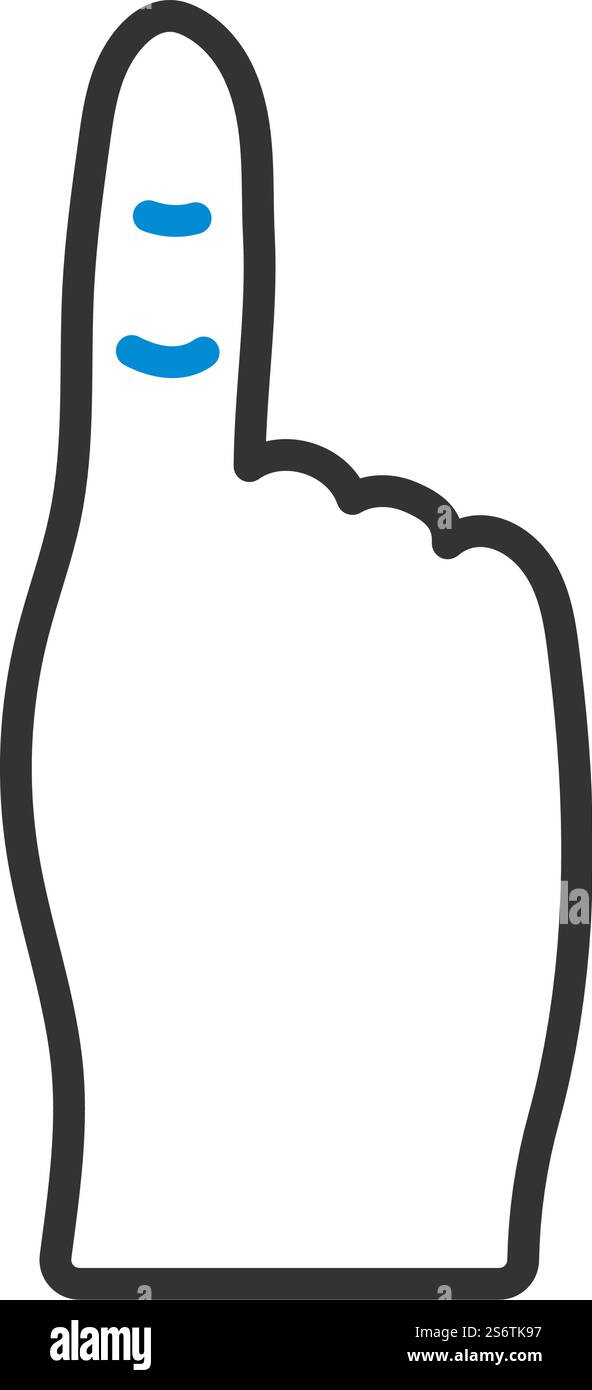 Fans Foam Finger Icon. Editable Bold Outline With Color Fill Design ...