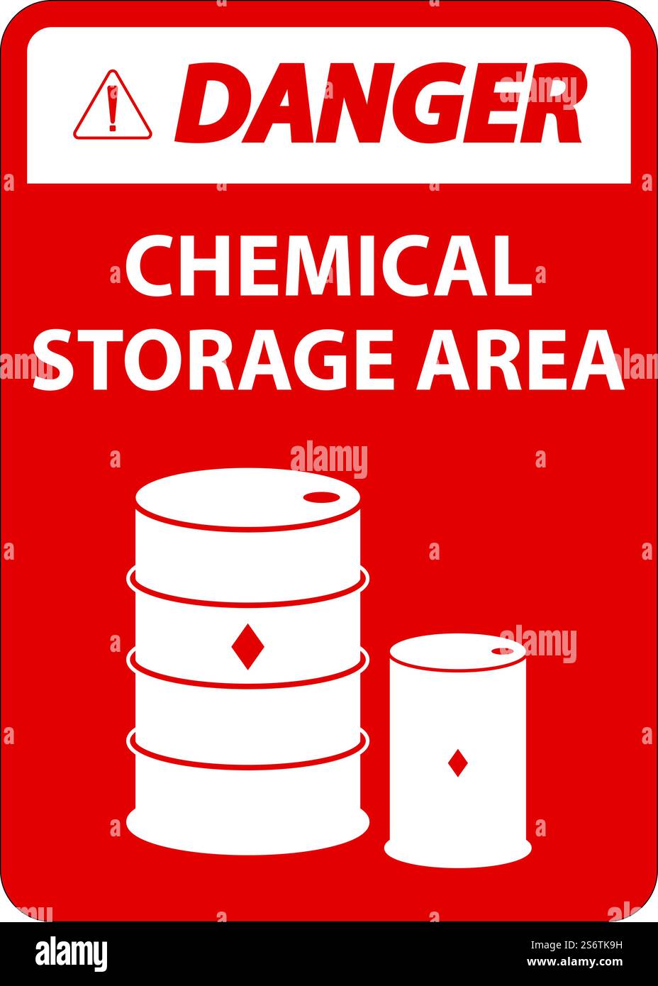Danger Chemical Storage Area Sign On White Background Stock Vector ...