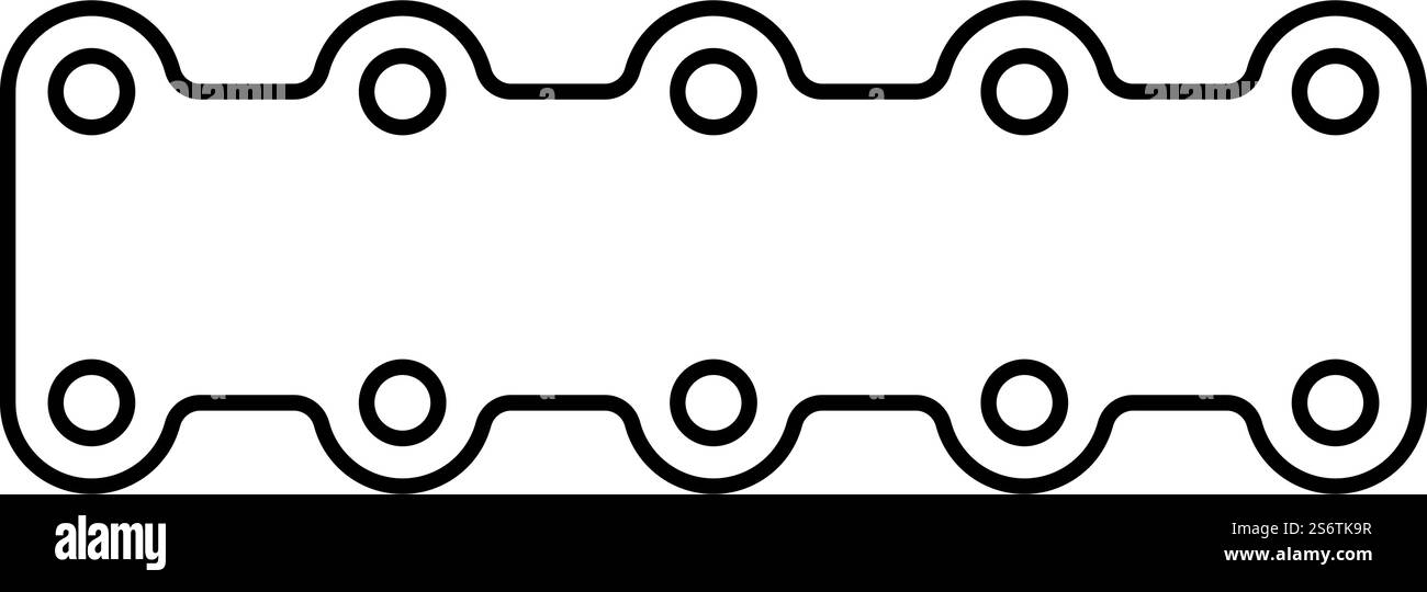 Engine gasket car contour outline line icon black color vector ...