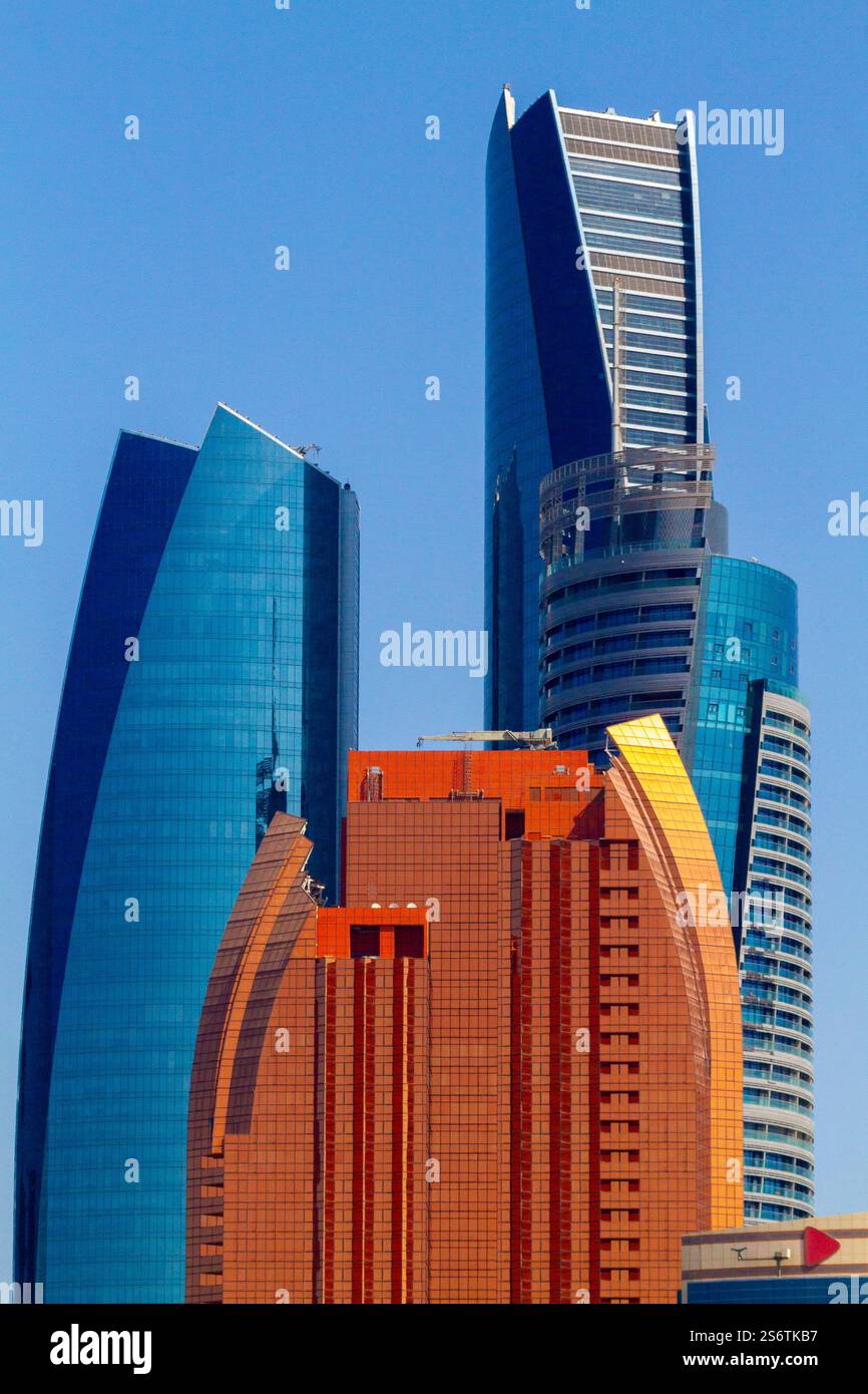 United Arab Emirates, Abu Dhabi. The skyscrapers that make up the ...