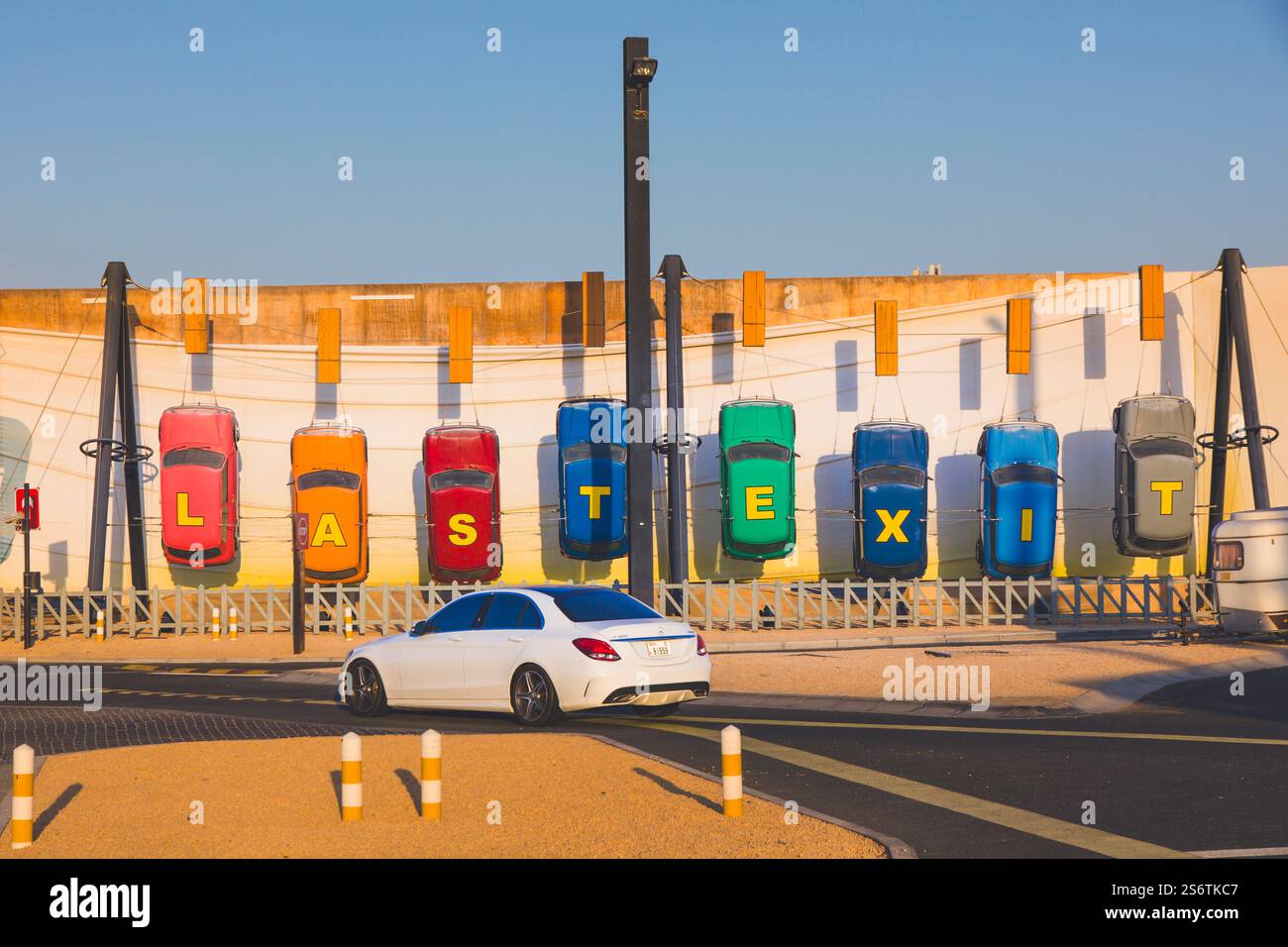 United Arab Emirates, Dubai. E11. Last Exit. Highway area in Route 66 ...