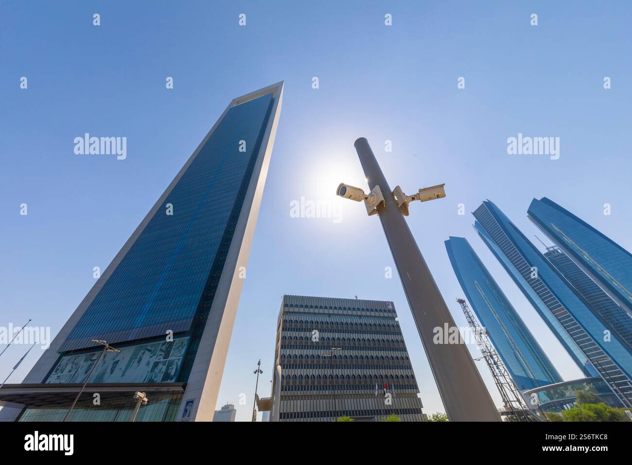 United Arab Emirates, Abu Dhabi. The skyscrapers making up the Corniche ...