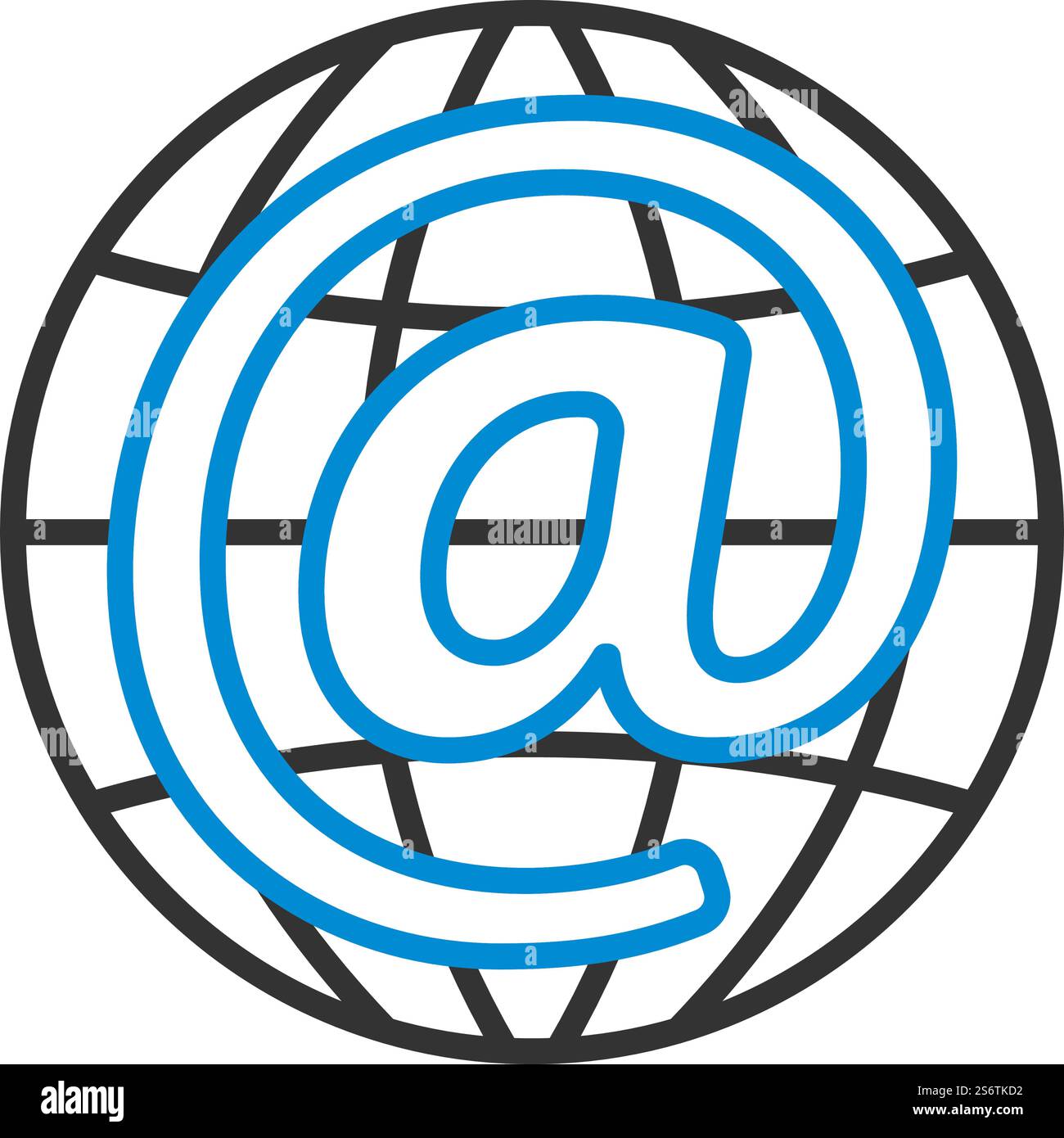 Global E-mail Icon. Editable Bold Outline With Color Fill Design ...