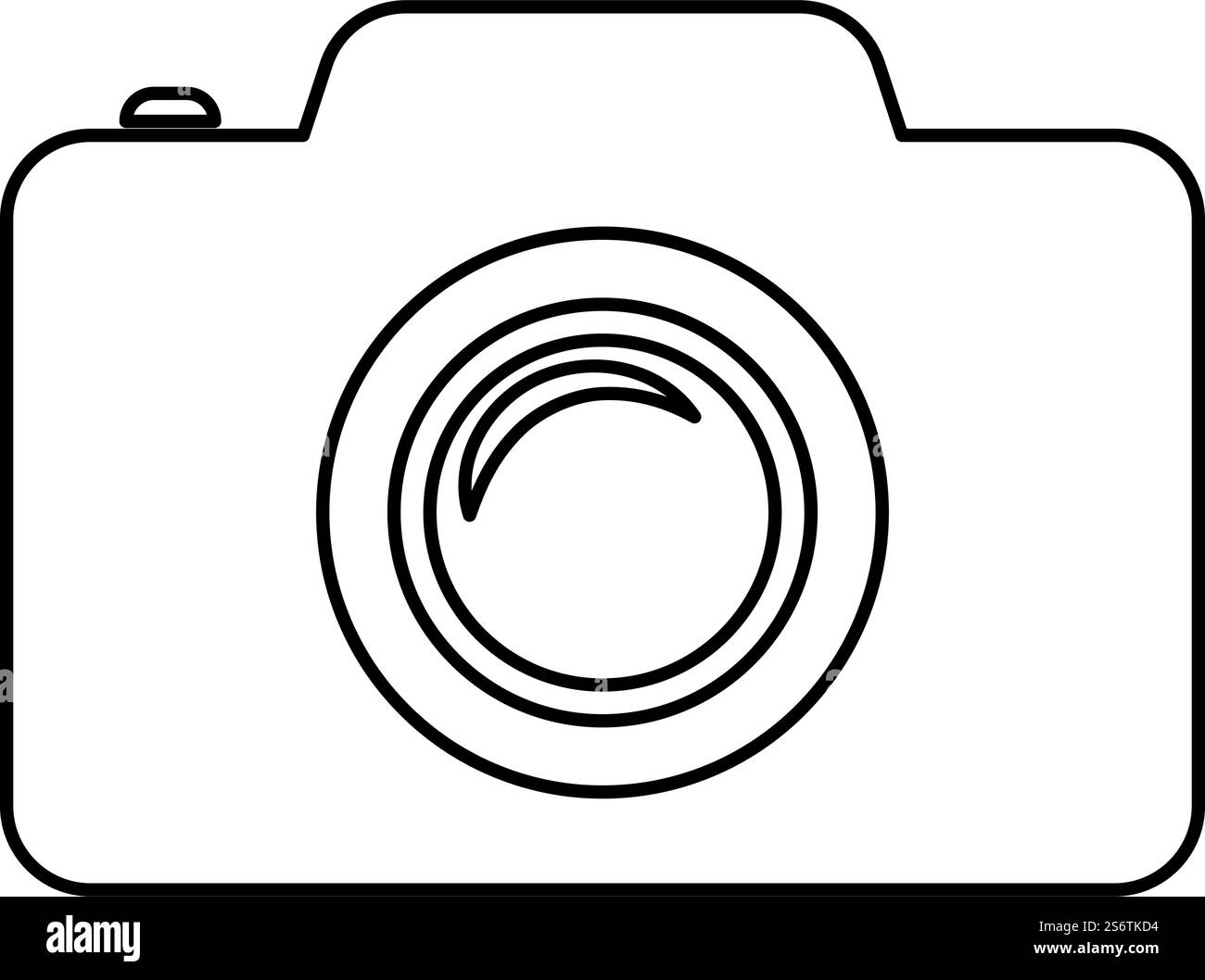 Camera photo contour outline line icon black color vector illustration ...