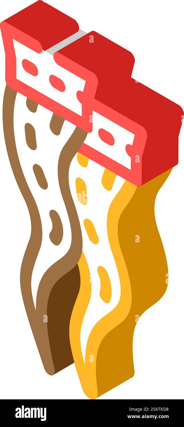 extension hair isometric icon vector. extension hair sign. isolated ...