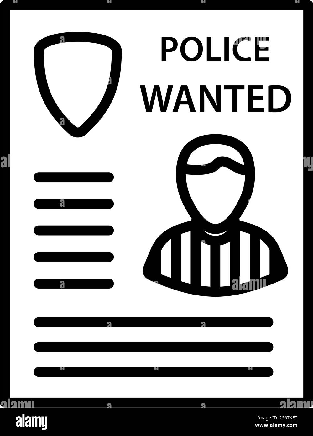 Wanted Poster Icon. Bold outline design with editable stroke width ...