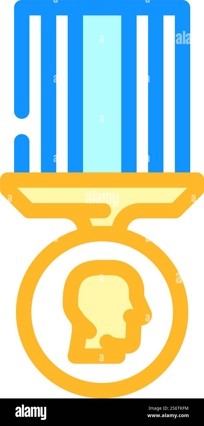 soldier medal color icon vector. soldier medal sign. isolated symbol ...