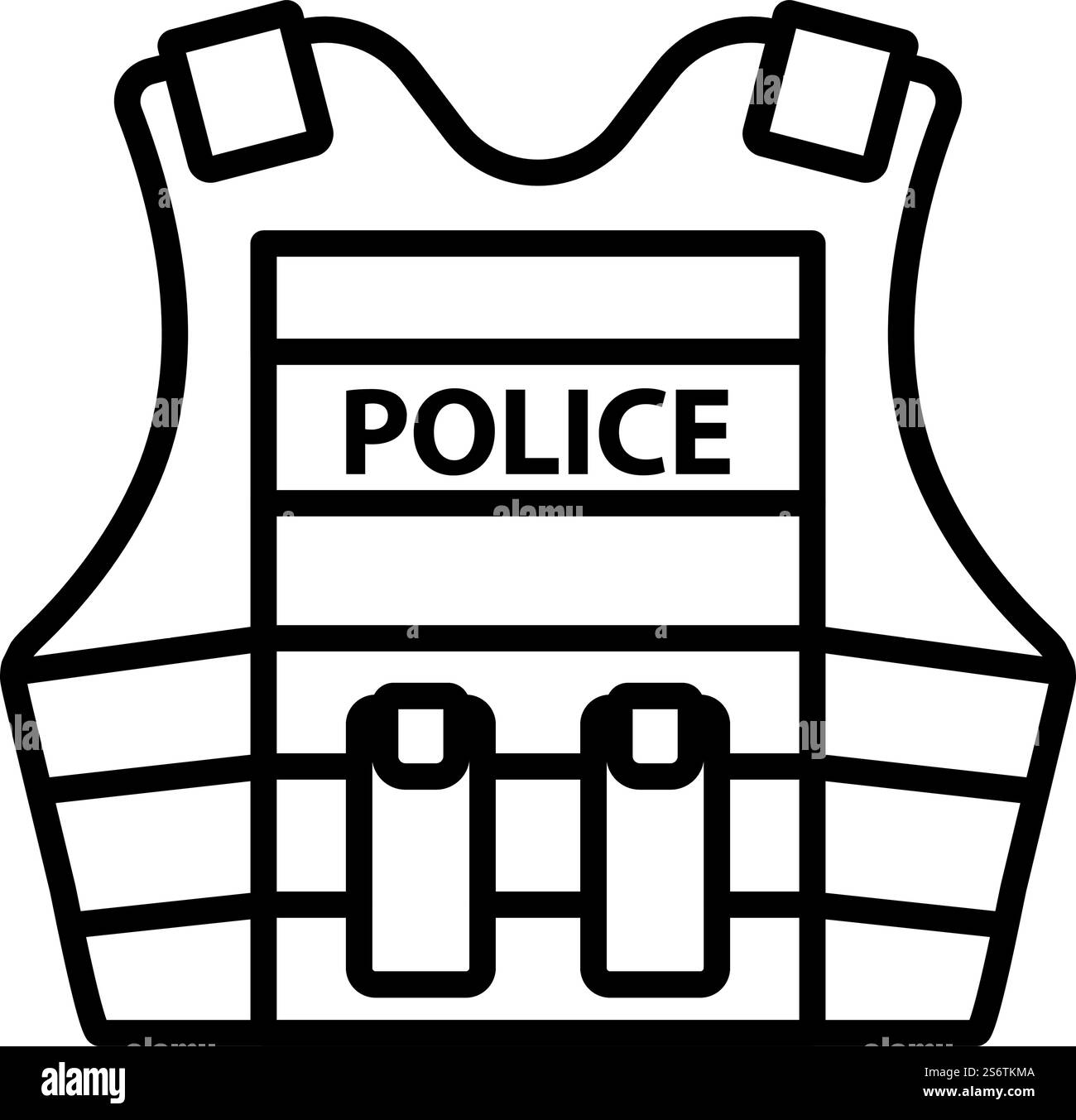 Police Vest Icon. Bold outline design with editable stroke width ...