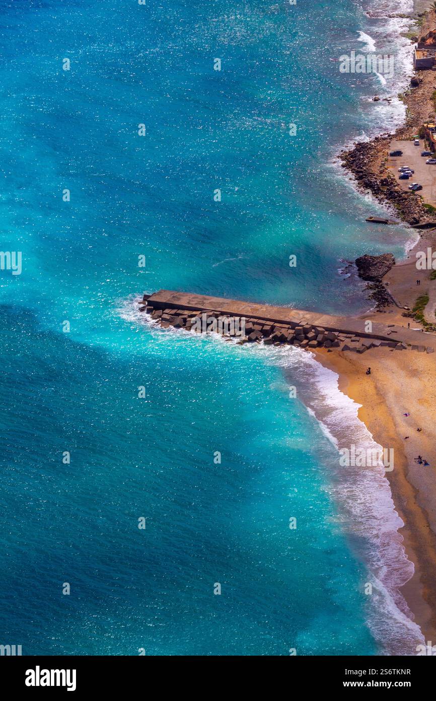 Italy, Sicily, Palermo. Color change in Spiaggia Vergine Maria Stock ...