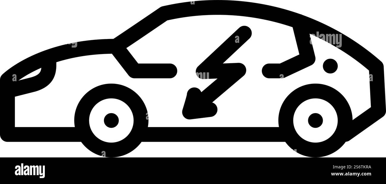 electric car line icon vector. electric car sign. isolated contour ...