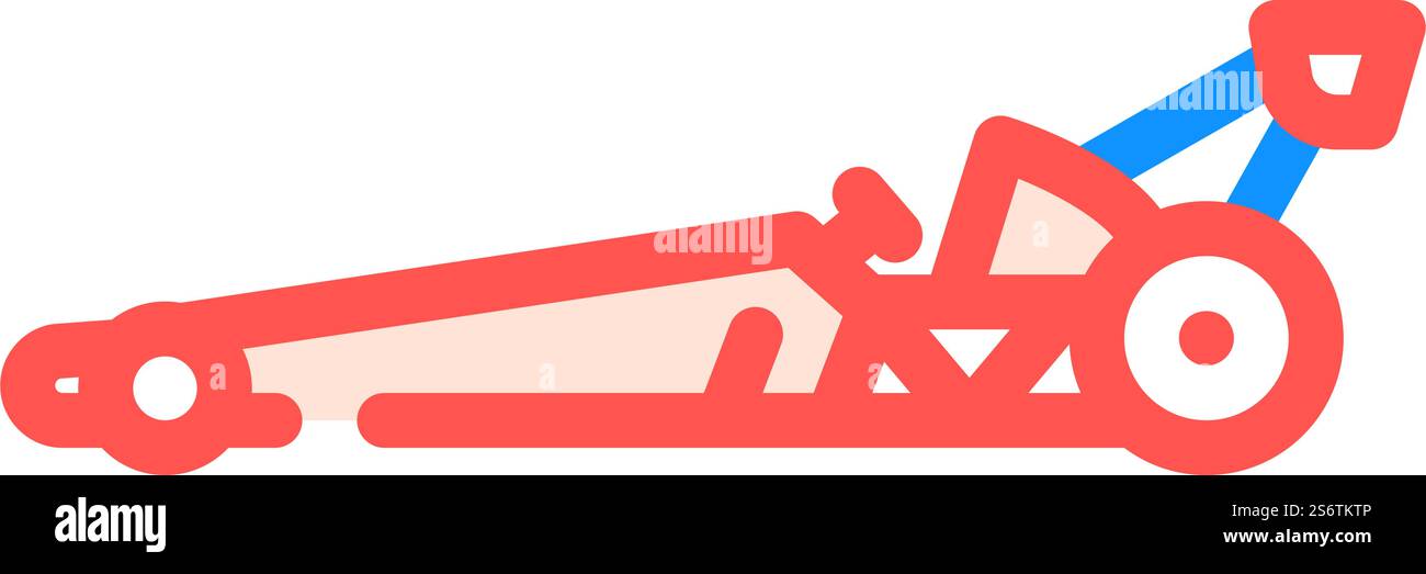 dragster sport car color icon vector. dragster sport car sign. isolated ...
