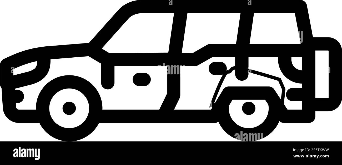 suv high cross car line icon vector. suv high cross car sign. isolated ...