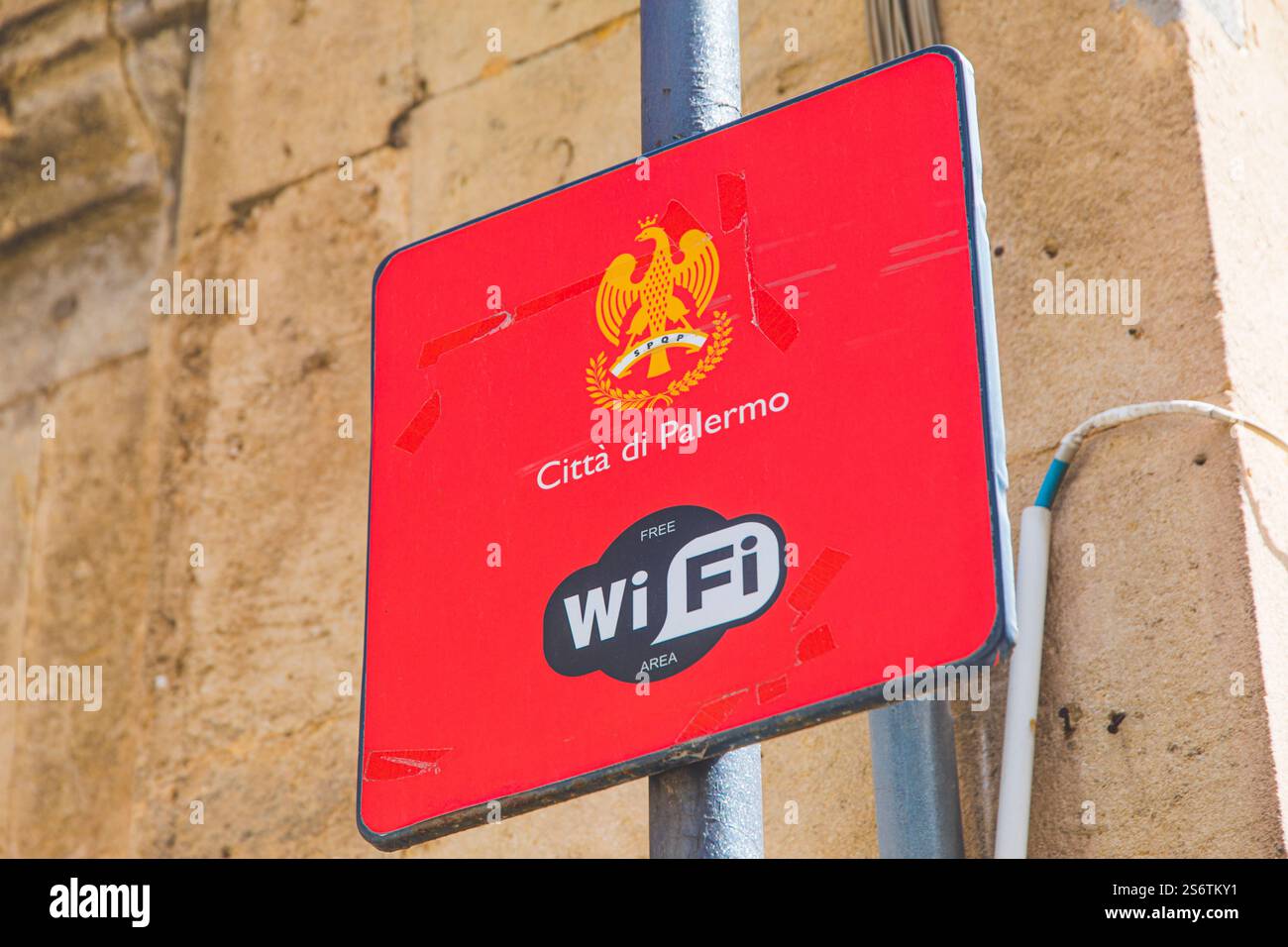 Italy, Sicily, Palermo, wi-fi panel Stock Photo - Alamy