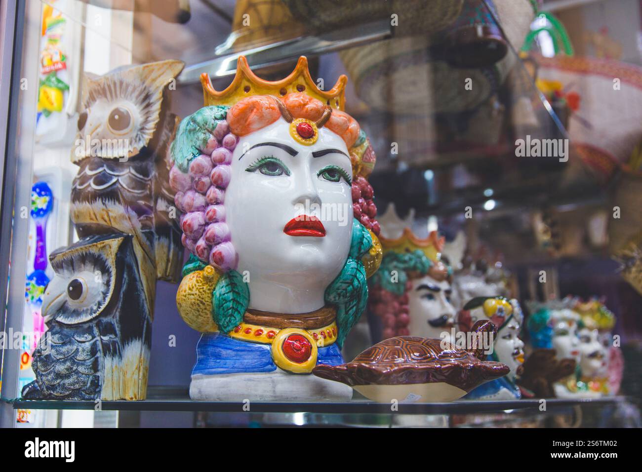 Italy, Sicily, Palermo, Sicilian Moor's head in colored ceramic Stock ...