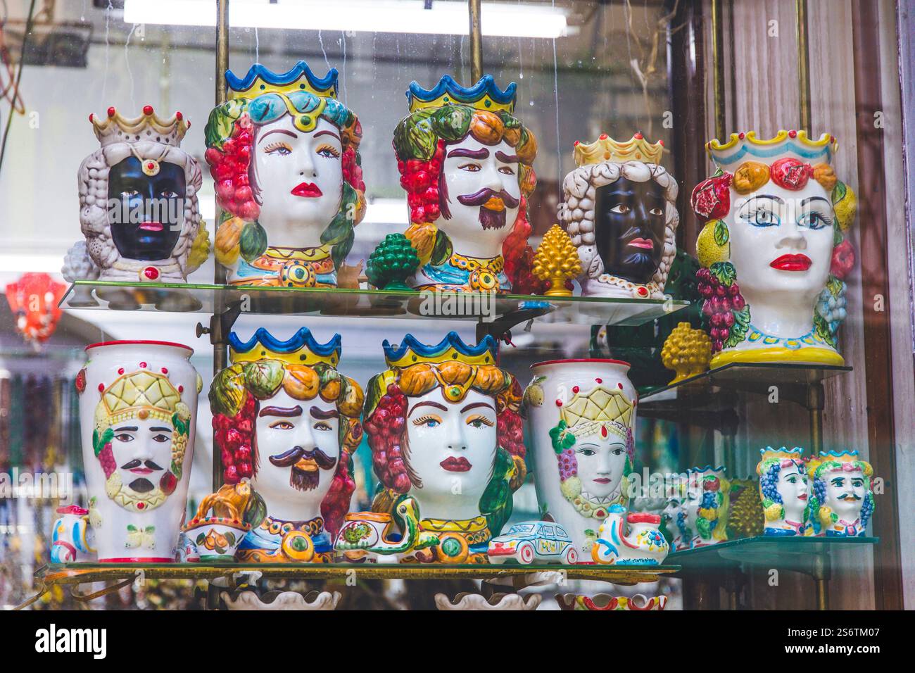 Italy, Sicily, Palermo, Sicilian Moor's head in colored ceramic Stock ...