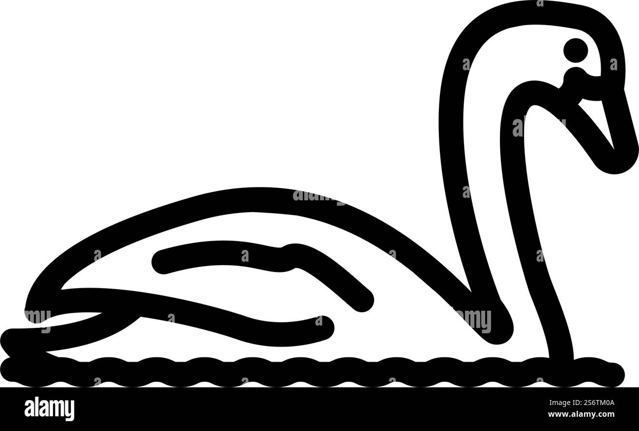swan bird line icon vector. swan bird sign. isolated contour symbol ...