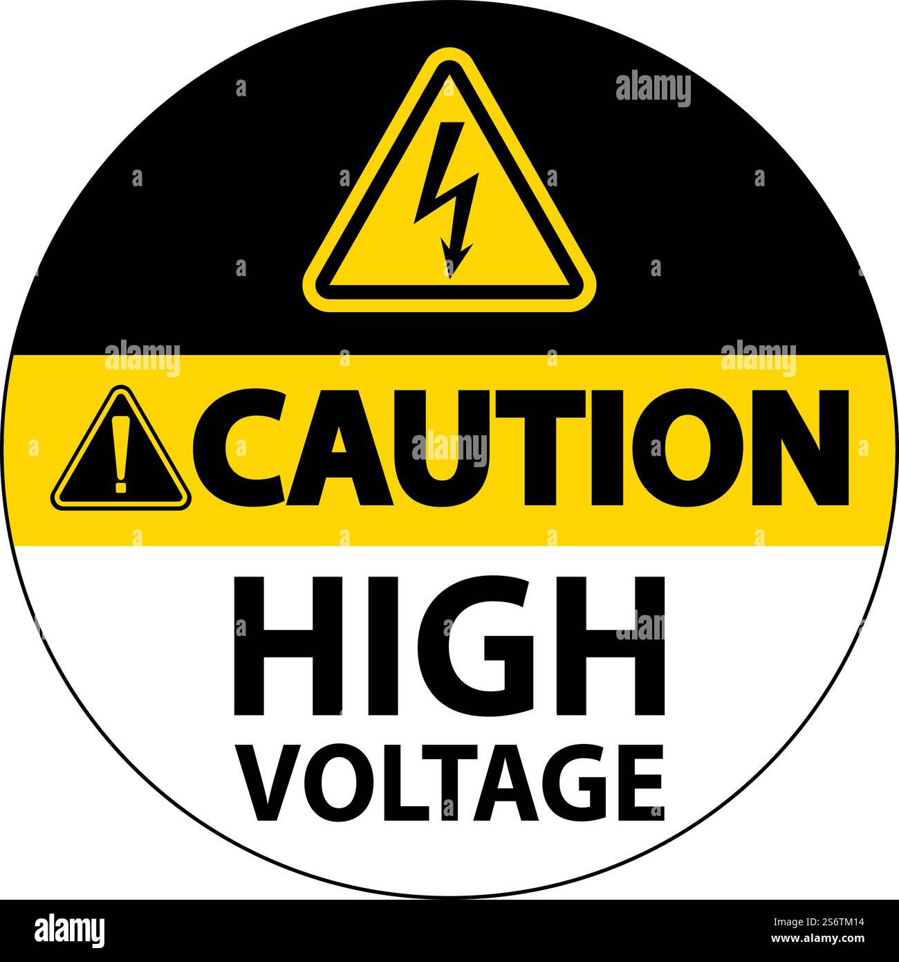 Caution High Voltage Floor Sign On White Background Stock Vector Image ...