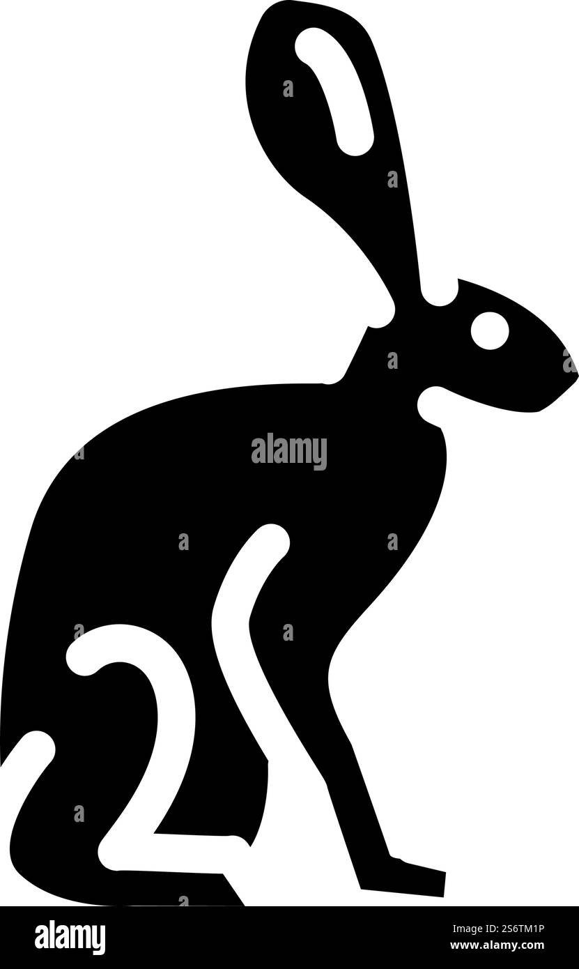 hare animal glyph icon vector. hare animal sign. isolated contour ...