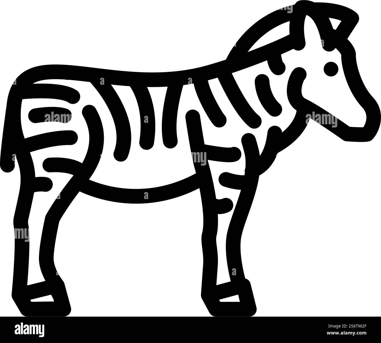 zebra animal line icon vector. zebra animal sign. isolated contour ...