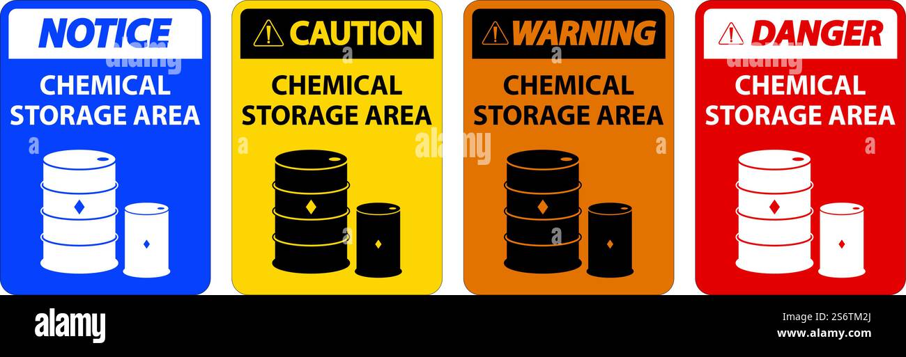Chemical Storage Area Sign On White Background Stock Vector Image & Art ...