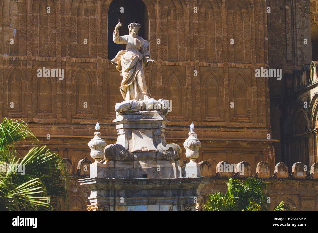 Italy, Sicily, Palermo. Palermo Cathedral. the statue of Saint Rosalie ...
