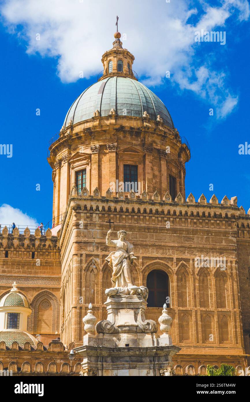 Italy, Sicily, Palermo. Palermo Cathedral. the statue of Saint Rosalie ...