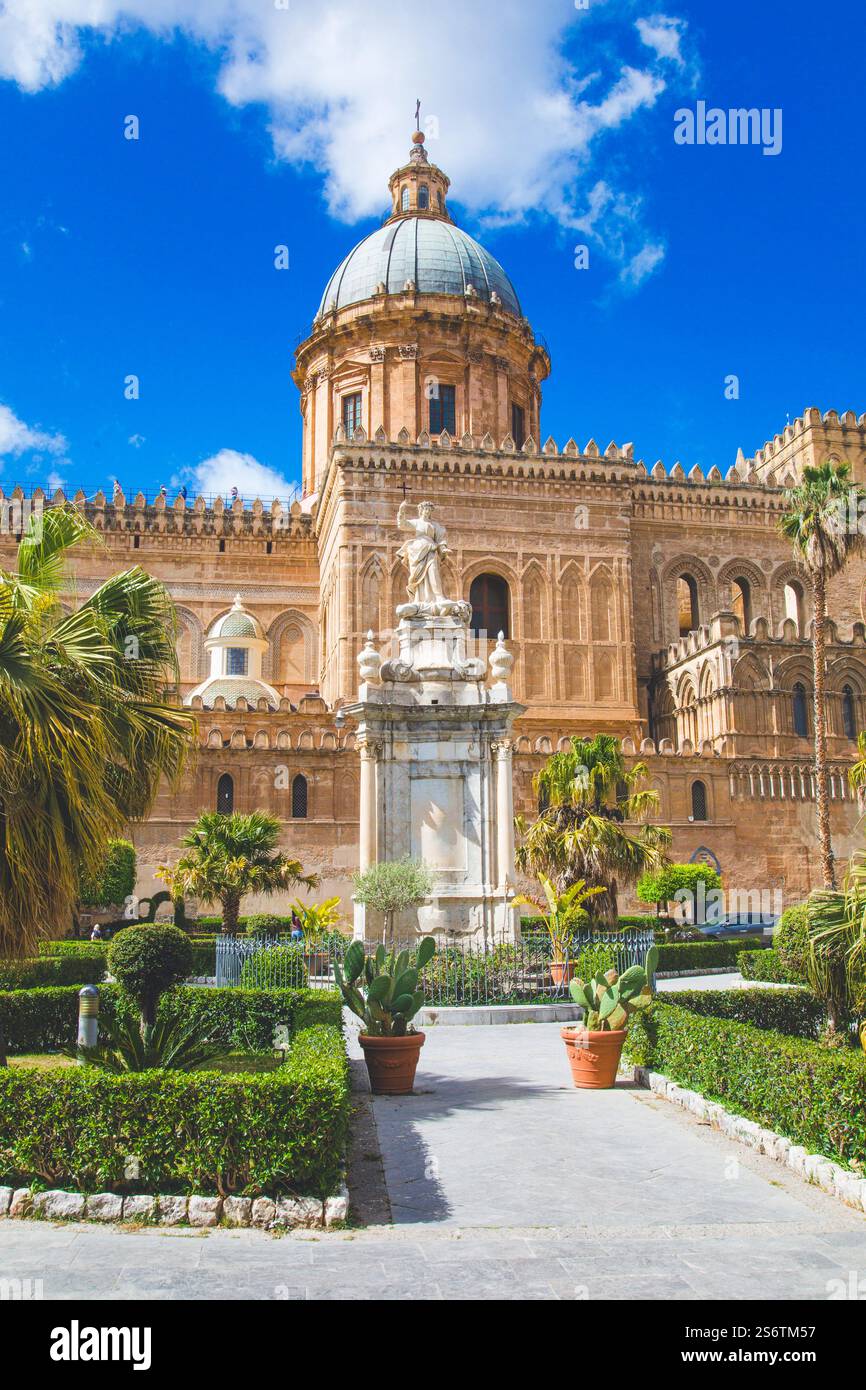Italy, Sicily, Palermo. Palermo Cathedral. the statue of Saint Rosalie ...