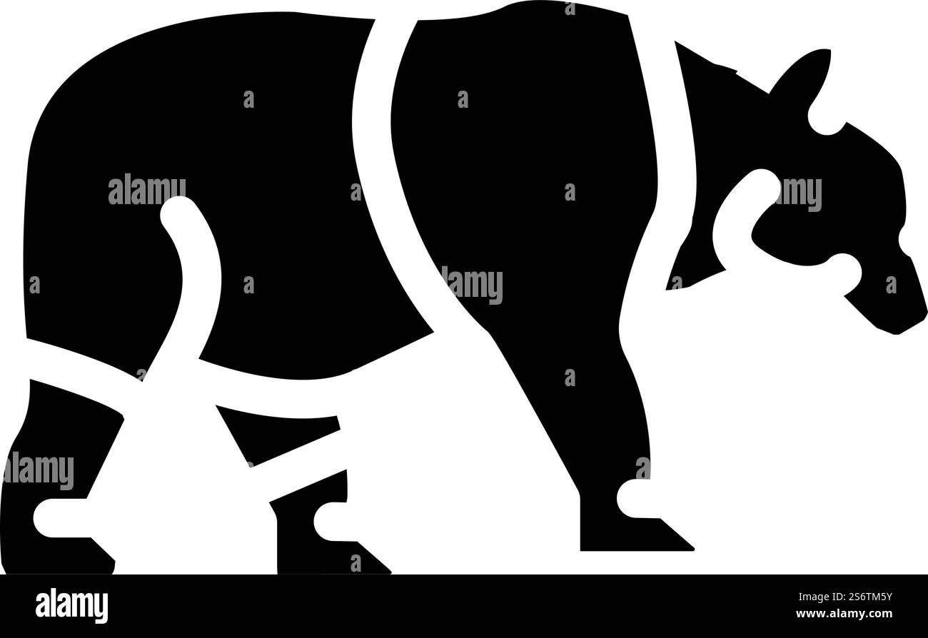 panda animal glyph icon vector. panda animal sign. isolated contour ...