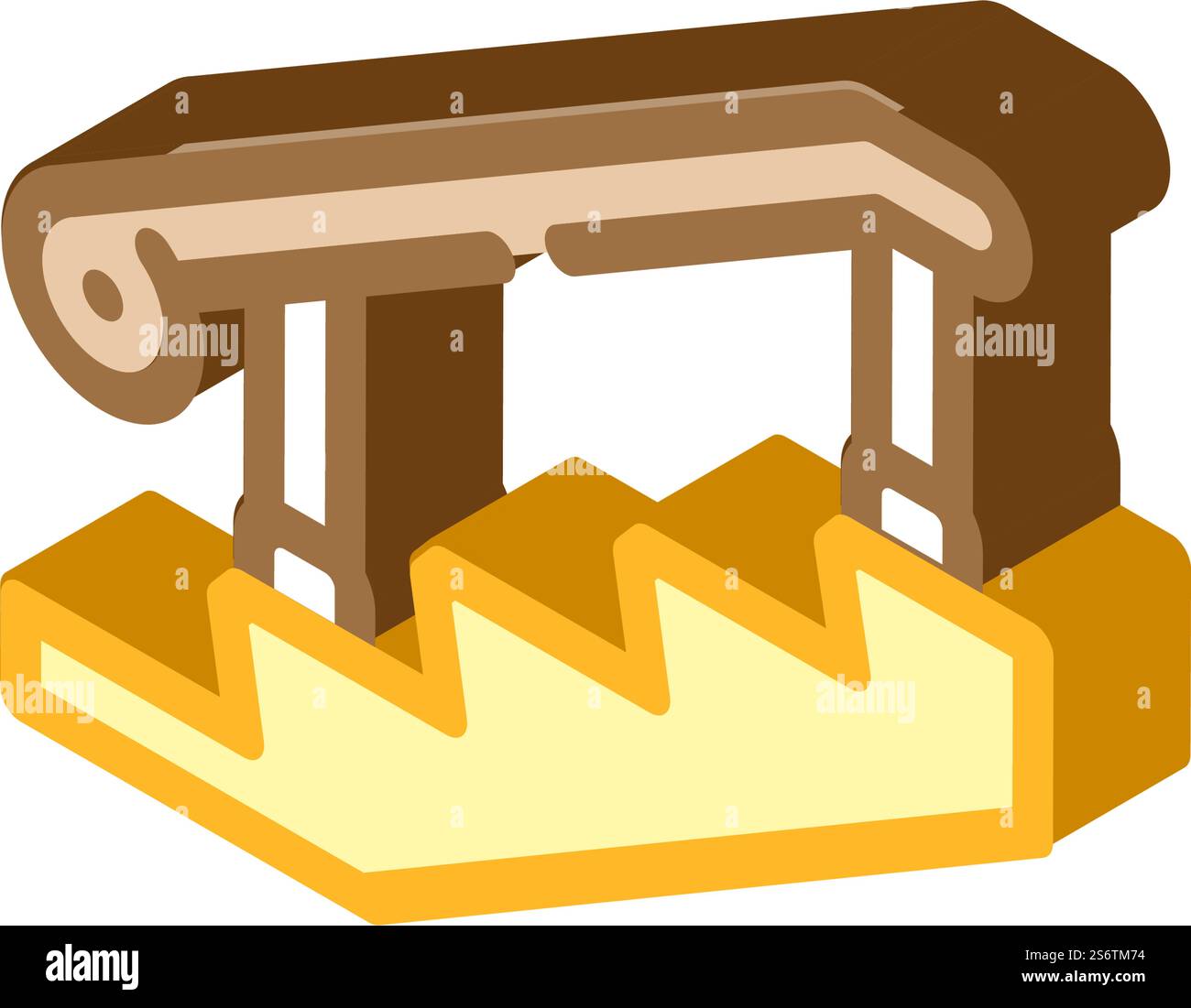 deck posts and handrails isometric icon vector. deck posts and ...