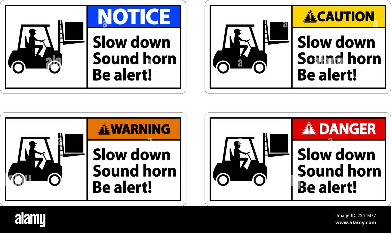 2-Way Slow Down Sound Horn Sign On White Background Stock Vector Image ...