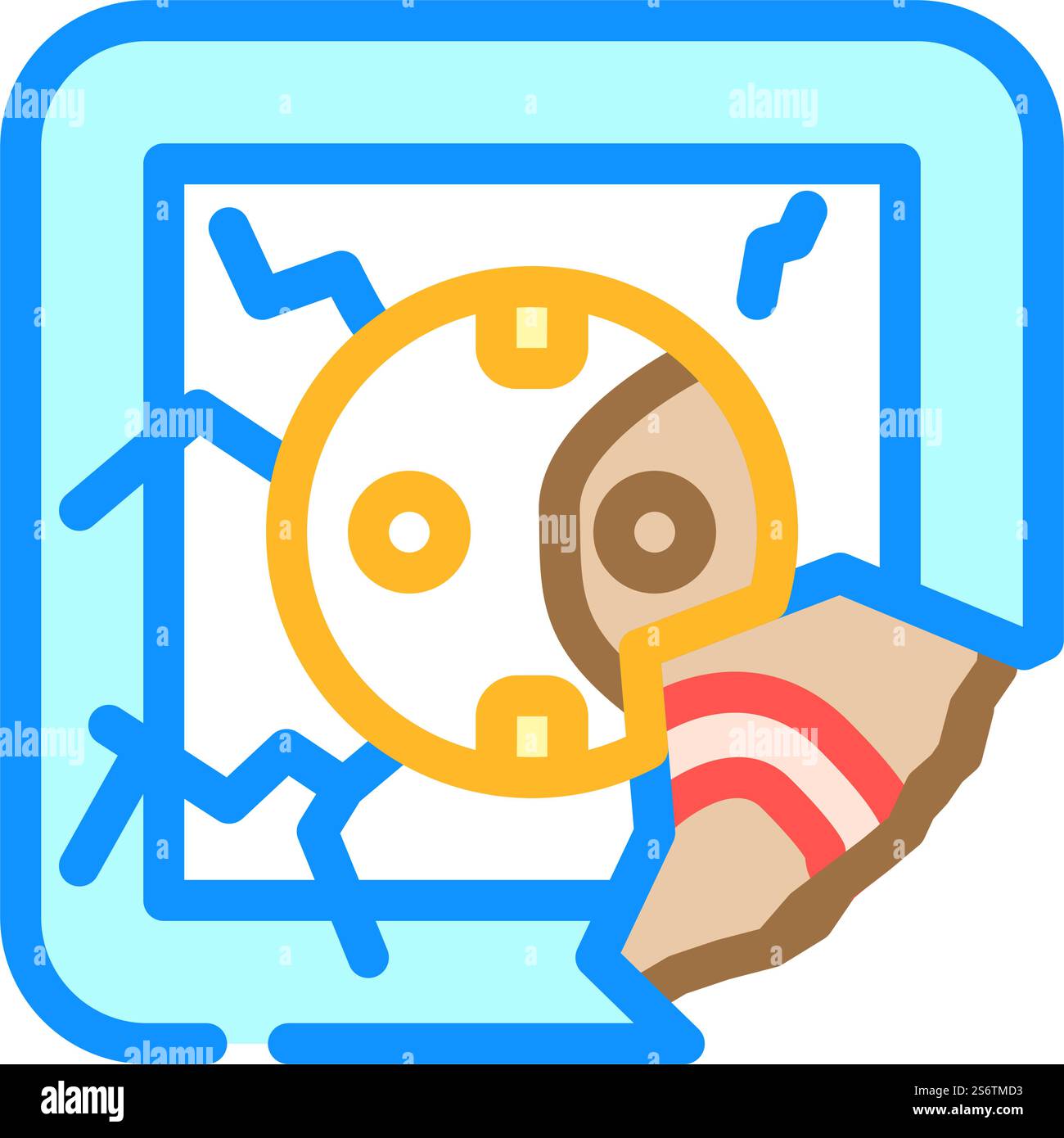 damaged socket color icon vector. damaged socket sign. isolated symbol ...