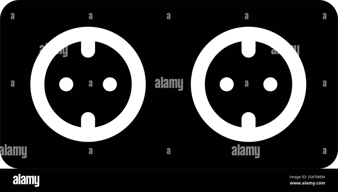 double socket glyph icon vector. double socket sign. isolated contour ...