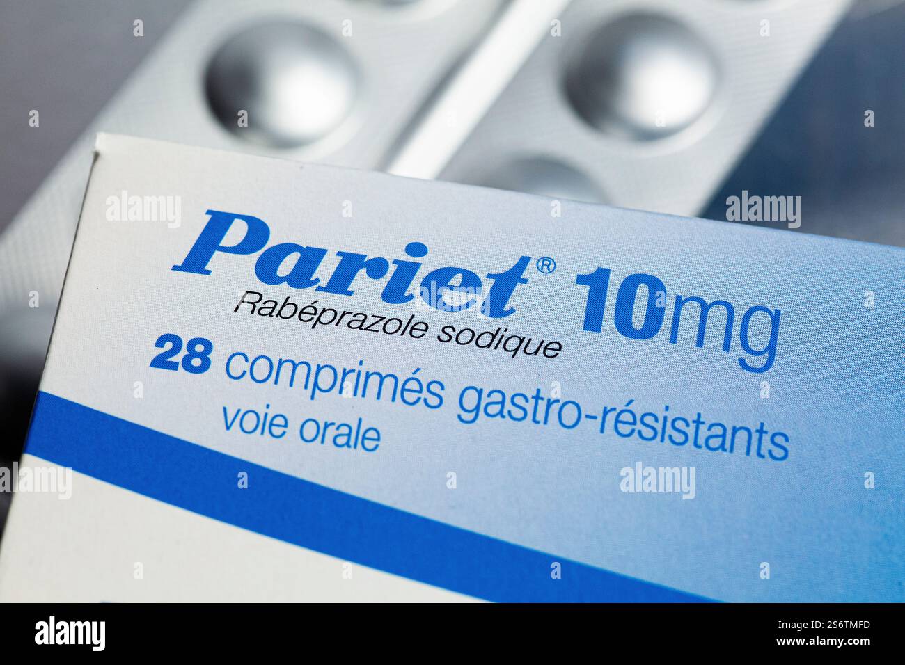 Still life of the drug Pariet, rabeprazole from the Janssen ...