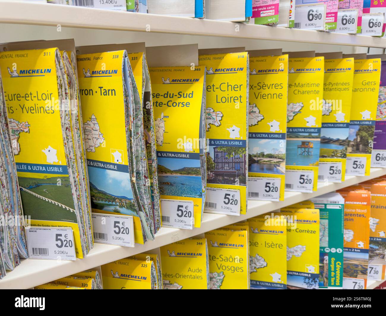 Maps of different French departments in a supermarket Stock Photo - Alamy
