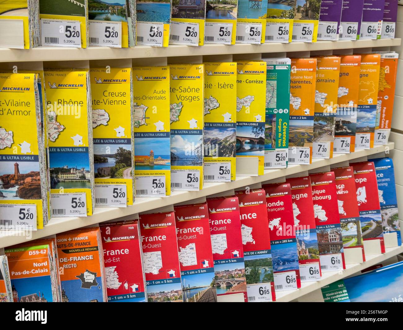 Maps of different French departments in a supermarket Stock Photo - Alamy