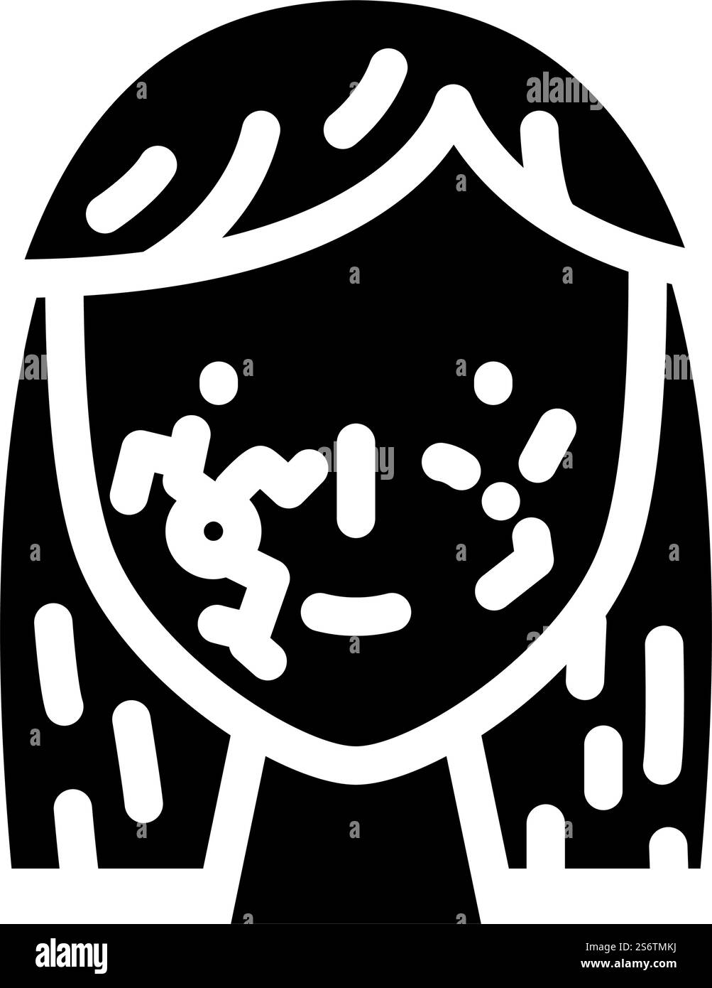 couperose skin disease glyph icon vector. couperose skin disease sign ...