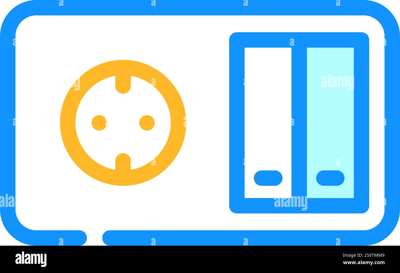 switch socket color icon vector. switch socket sign. isolated symbol ...