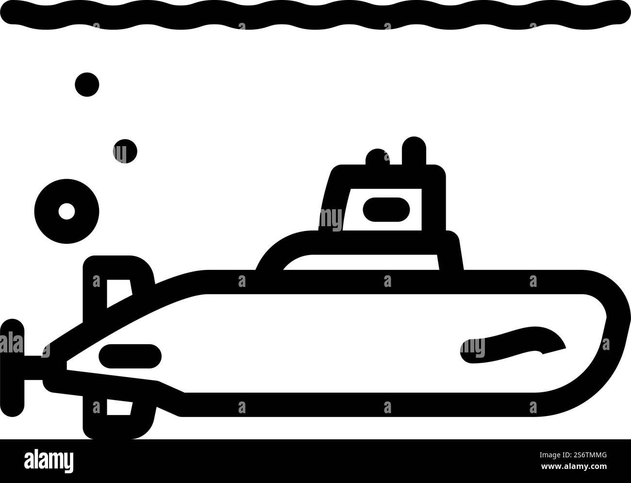 submarine military line icon vector. submarine military sign. isolated ...
