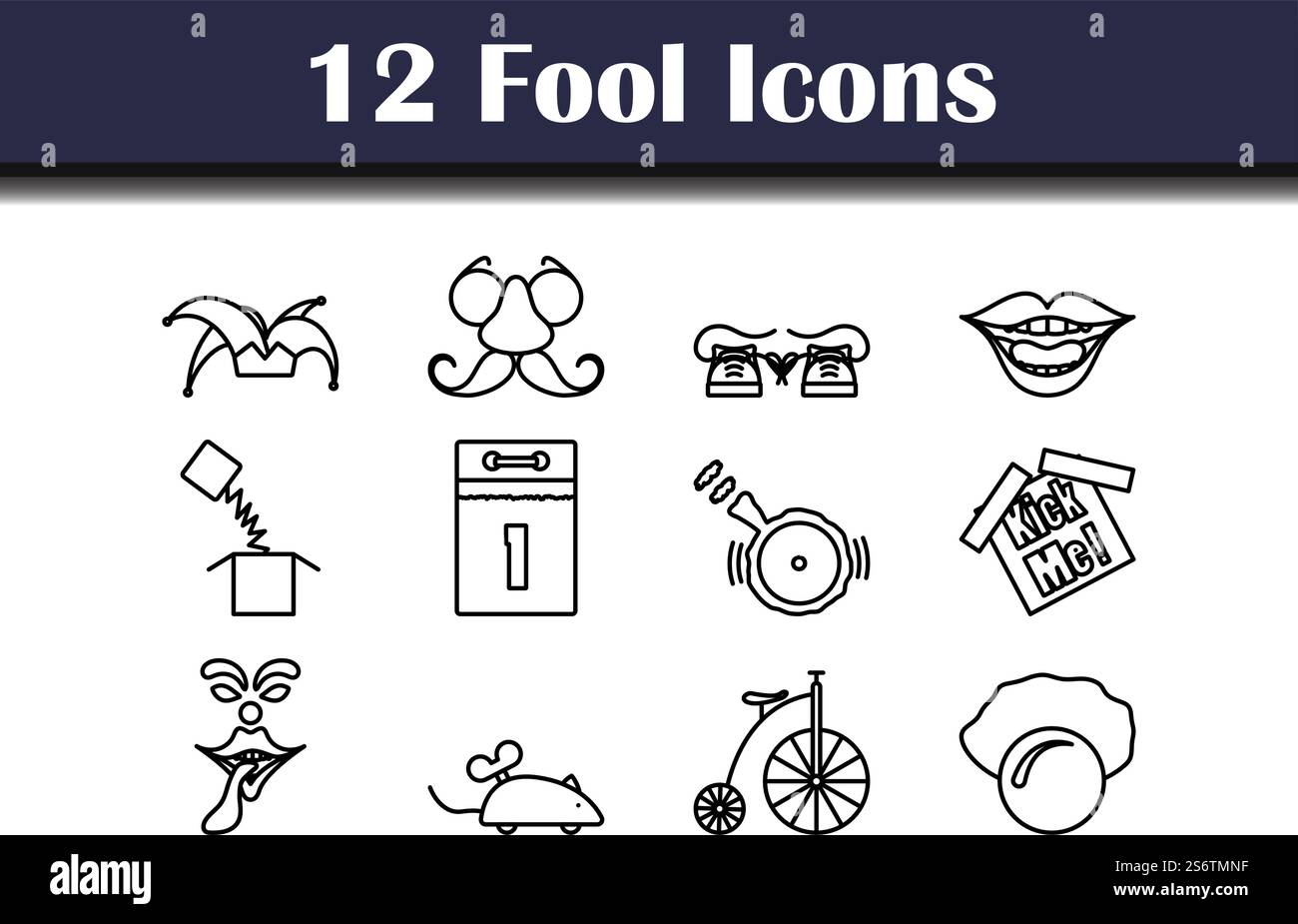 Fool Icon Set. Bold outline design with editable stroke width. Vector ...