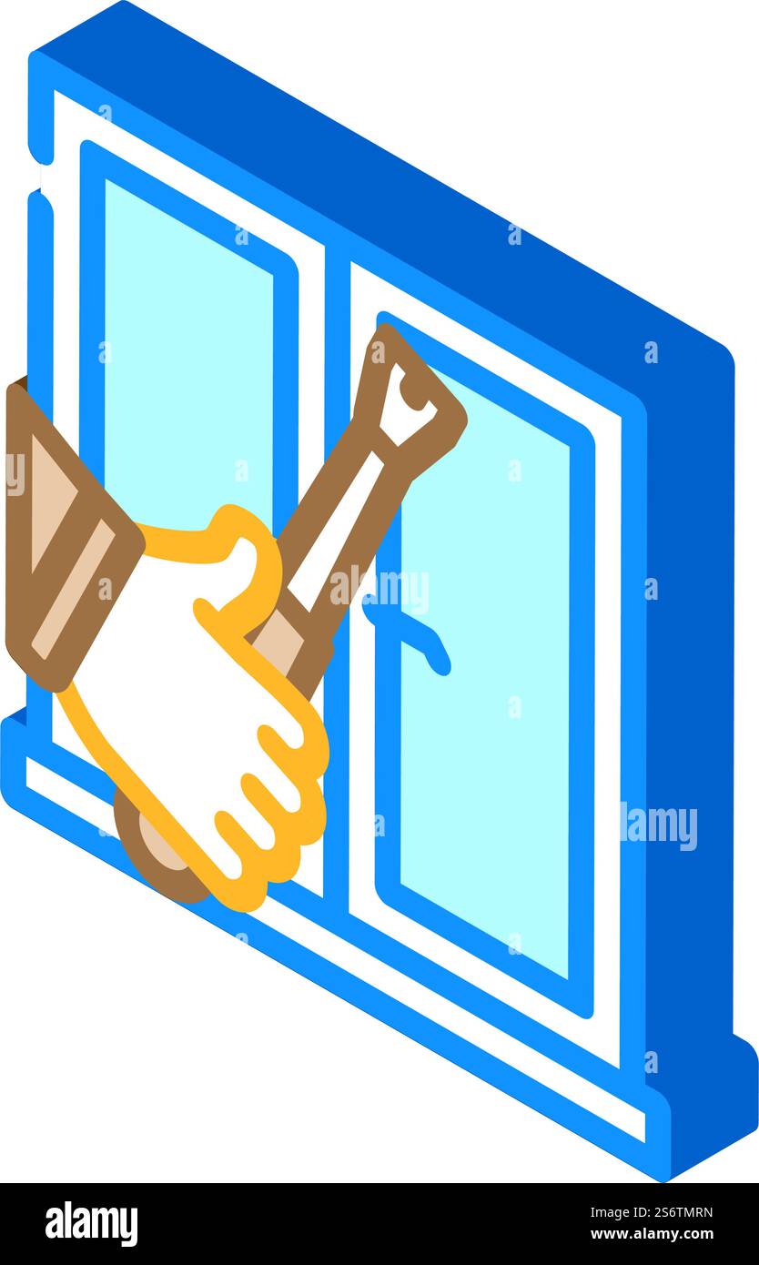 window frame repair isometric icon vector. window frame repair sign ...