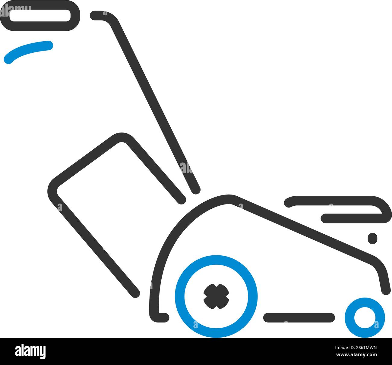 Lawn Mower Icon. Editable Bold Outline With Color Fill Design. Vector ...