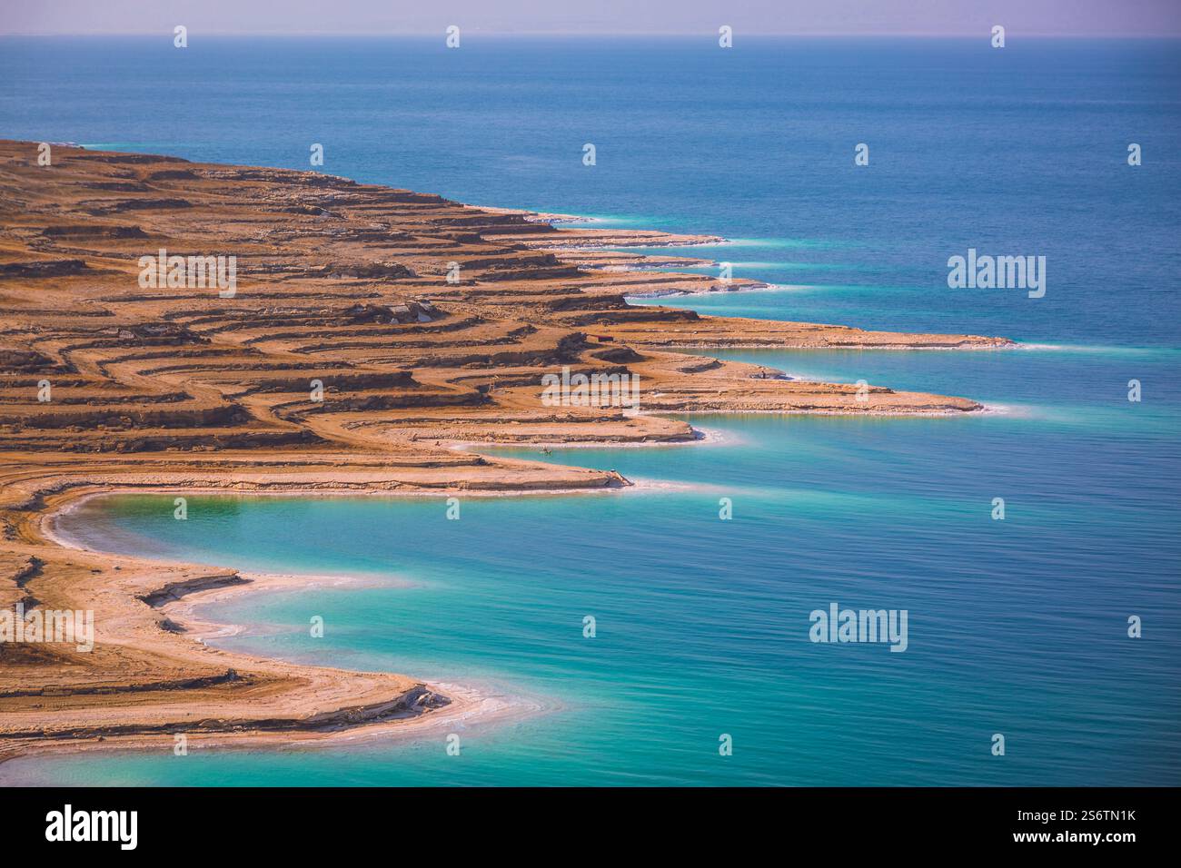 Jordan, Middle East, Dead Sea. Strata showing precisely the evolution ...