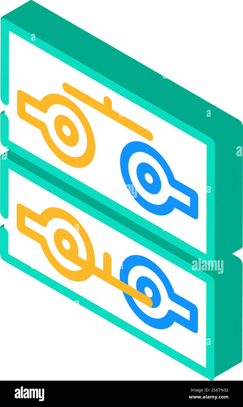 push button switch mechanism isometric icon vector. push button switch ...