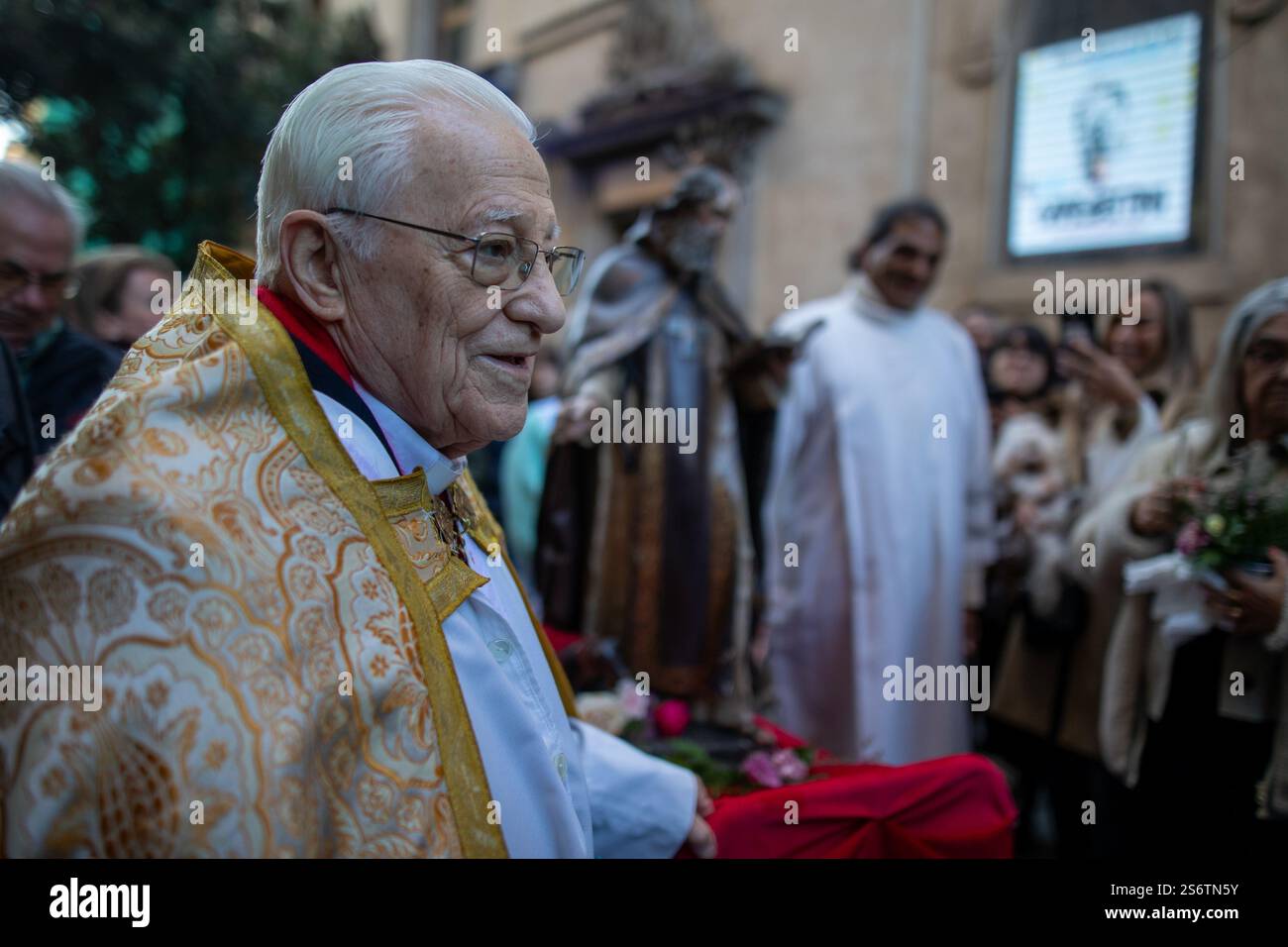 Madrid, Spain. 17th Jan, 2025. Father Angel, Priest of the Church of ...