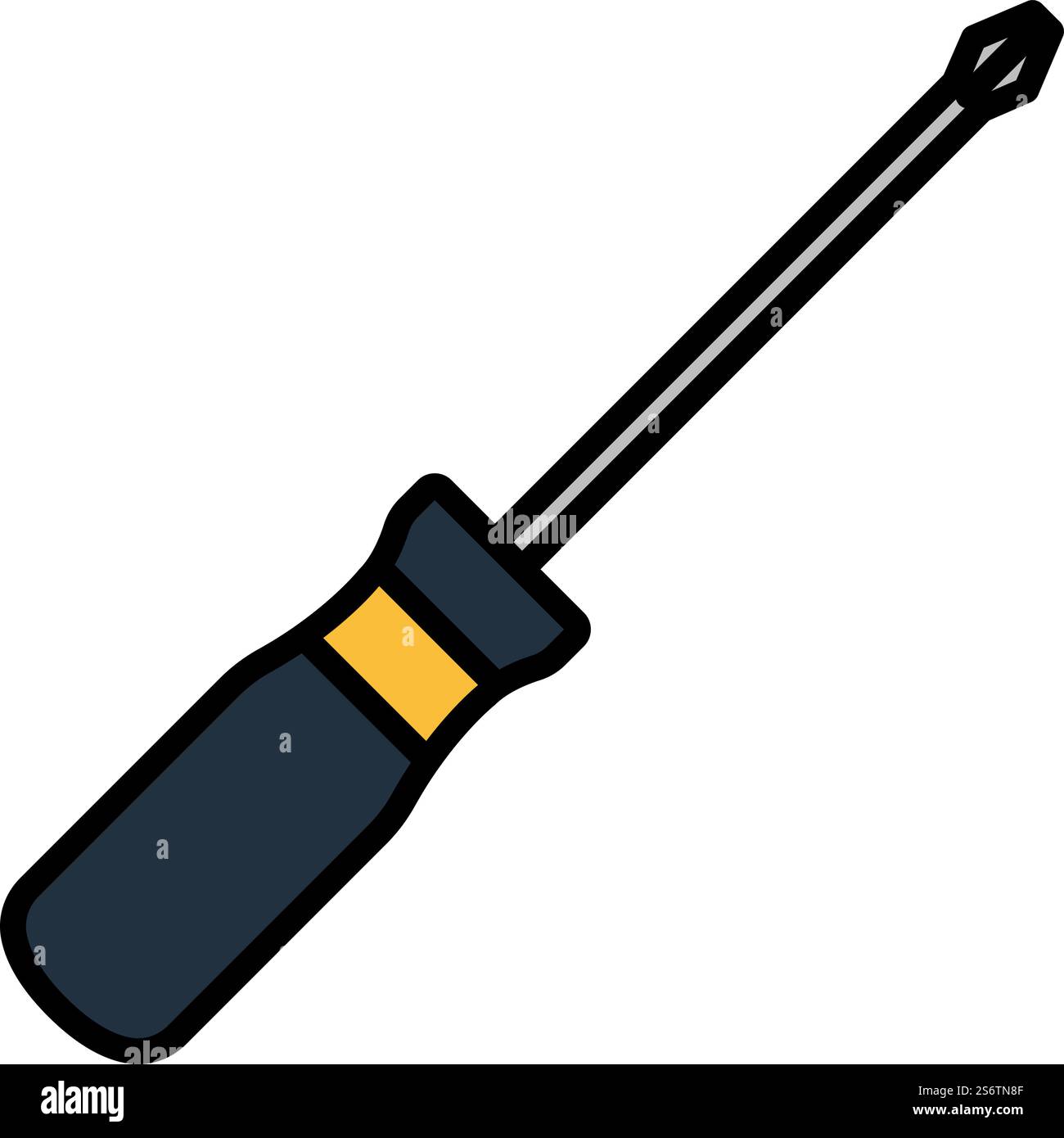 Screwdriver Icon. Editable Bold Outline With Color Fill Design. Vector ...