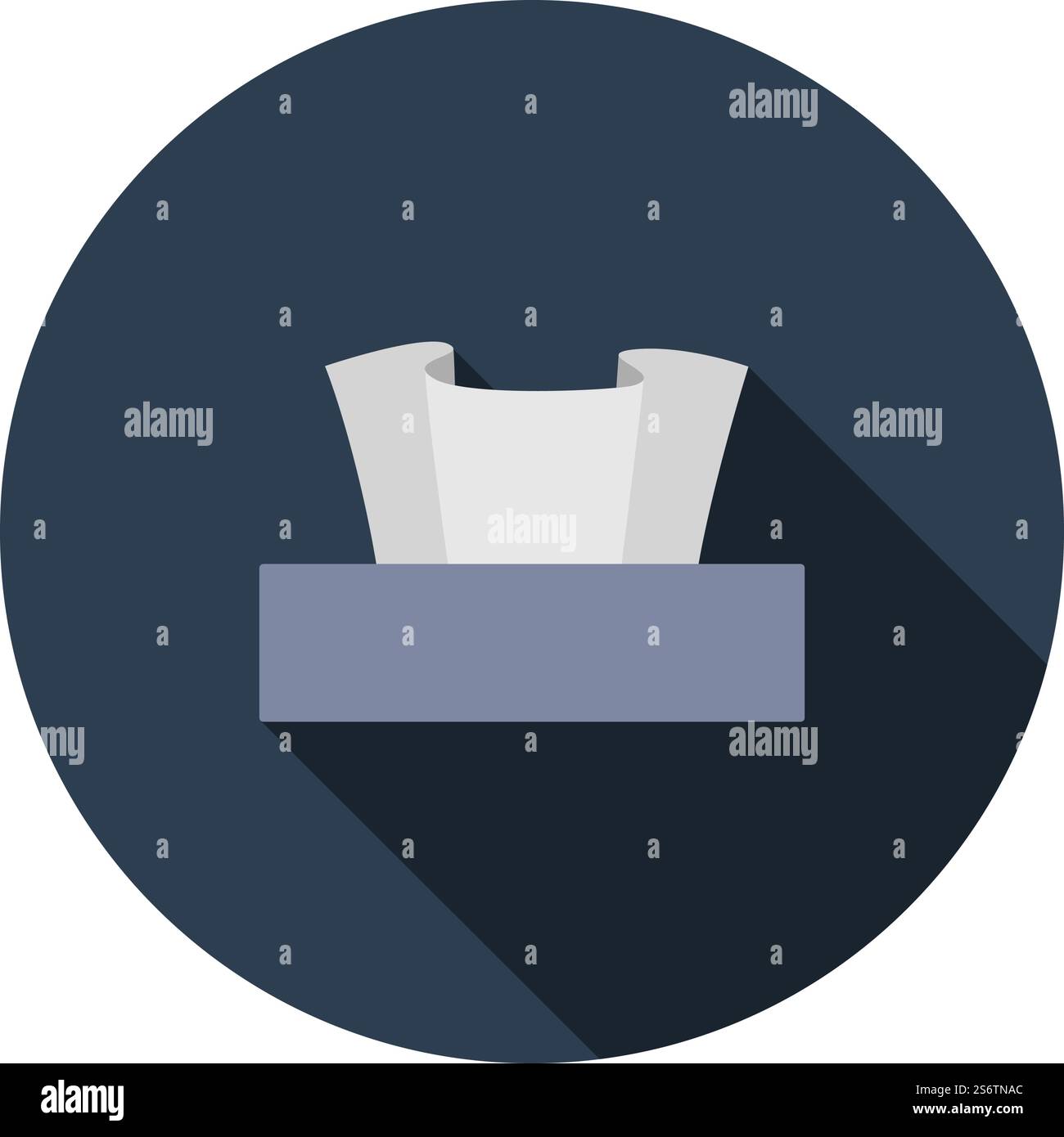 Tissue Paper Icon. Flat Circle Stencil Design With Long Shadow. Vector ...