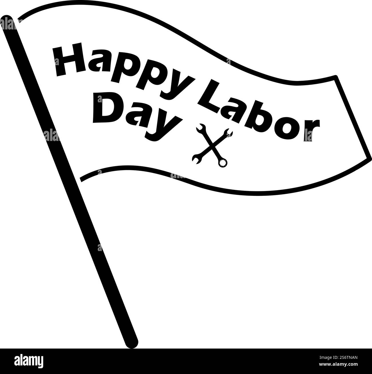 Labor Day Icon. Black Stencil Design. Vector Illustration Stock Vector ...